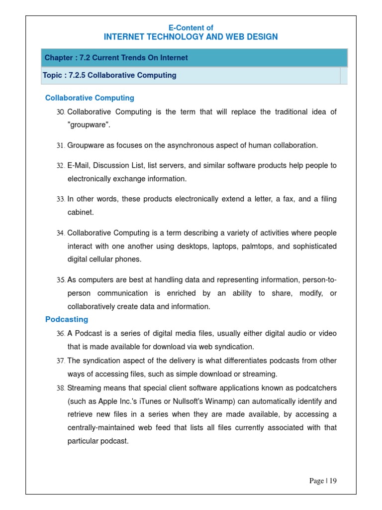 Internet Technology and Web Design: Chapter: 7.2 Current Trends On ...