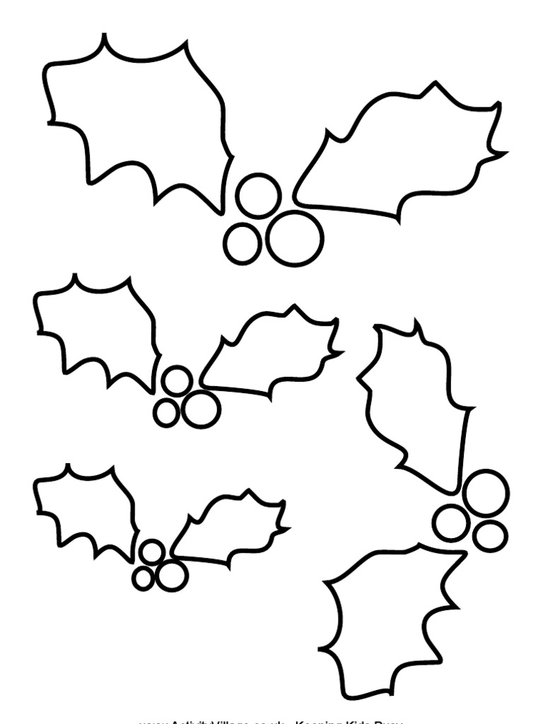 Holly Template for Kids Activities | PDF