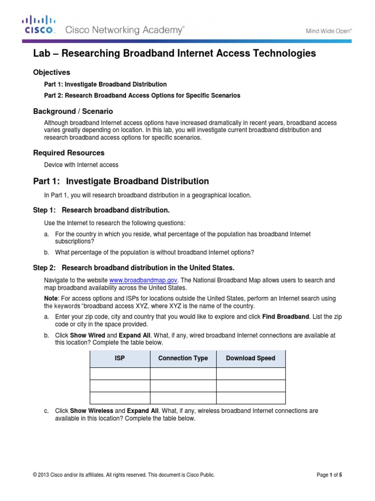 6.2.4.2 Lab - Researching Broadband Internet Access Technologies PDF ...