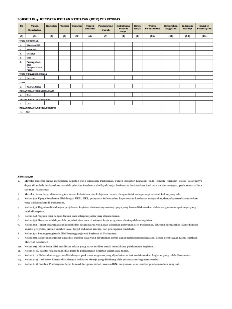 Format Ruk 2020 Permenkes | PDF