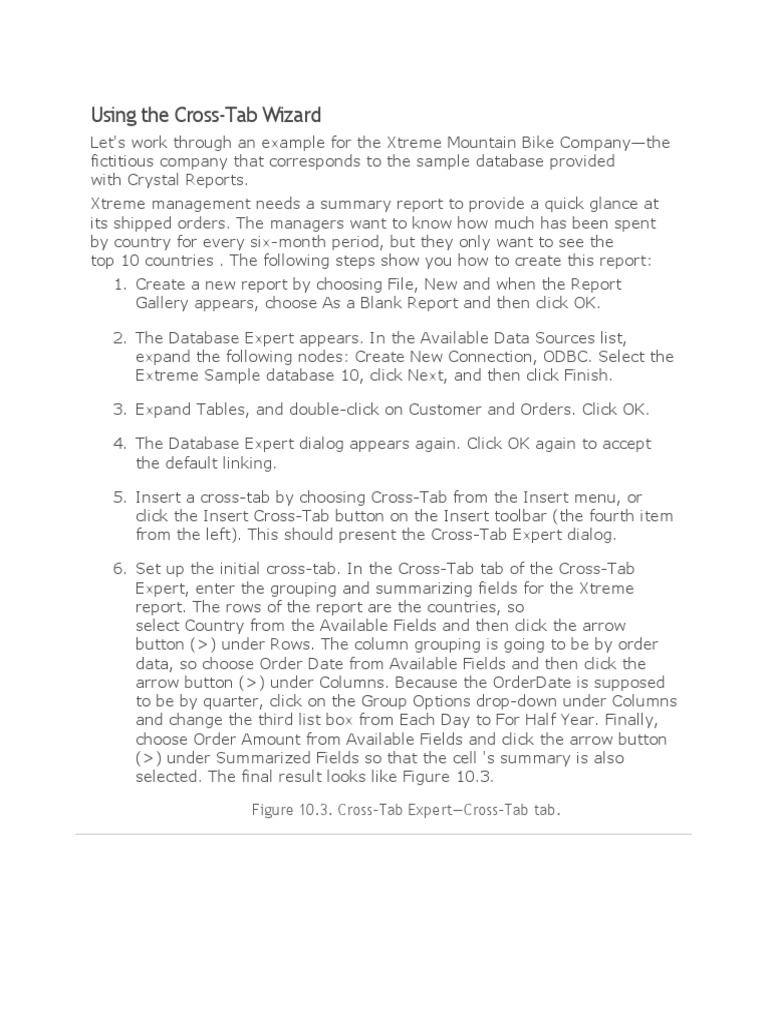 Crystal Report Cross Tab | PDF | String (Computer Science) | Formula