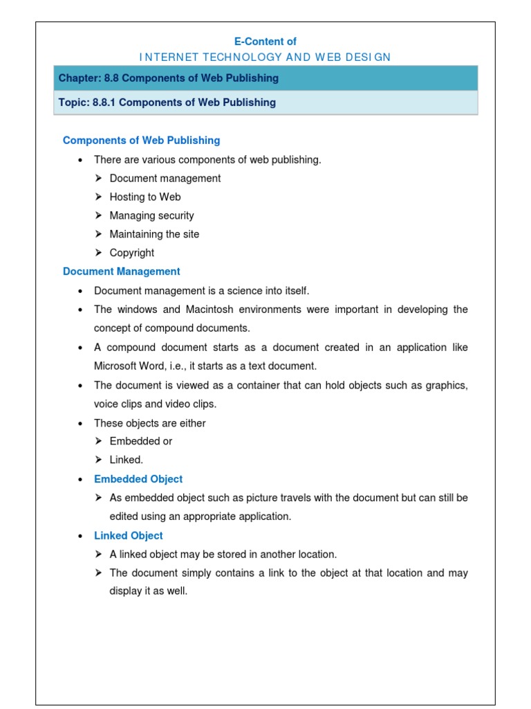 Components of Web Publishing | PDF