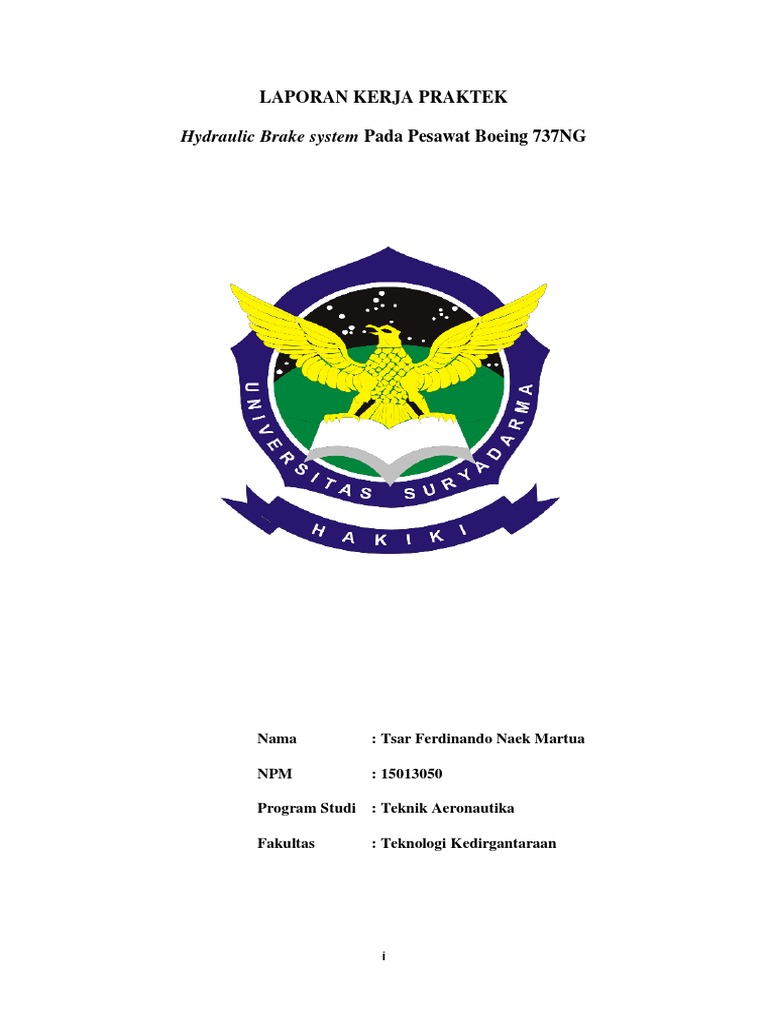 Hydraulic Brake System Pada Pesawat Boeing 737-NG | PDF