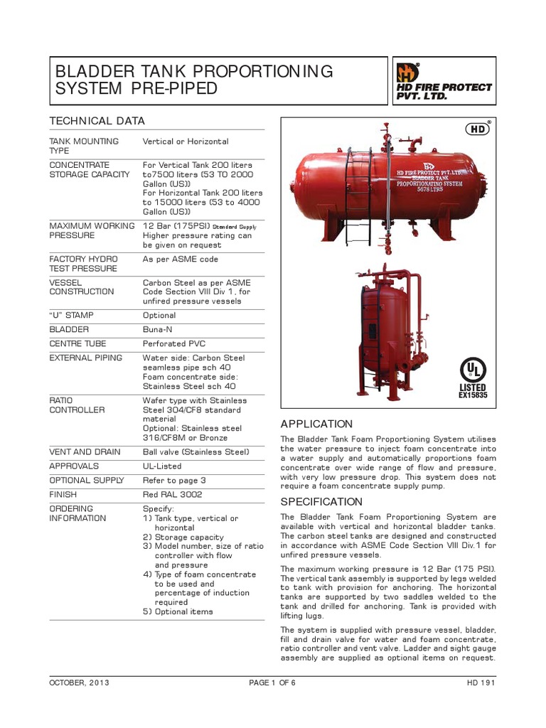 HD 191 Bladder Tank-Operation Philosophy | Download Free PDF | Valve ...
