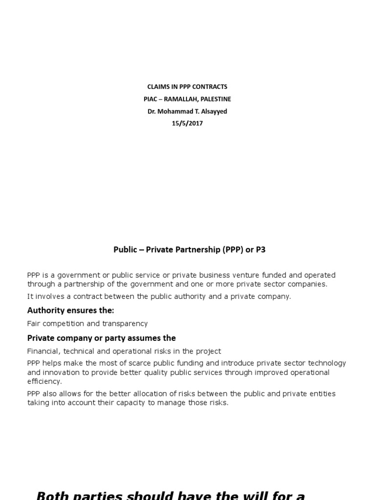 PPP Training PIAC | PDF | Public–Private Partnership | Partnership