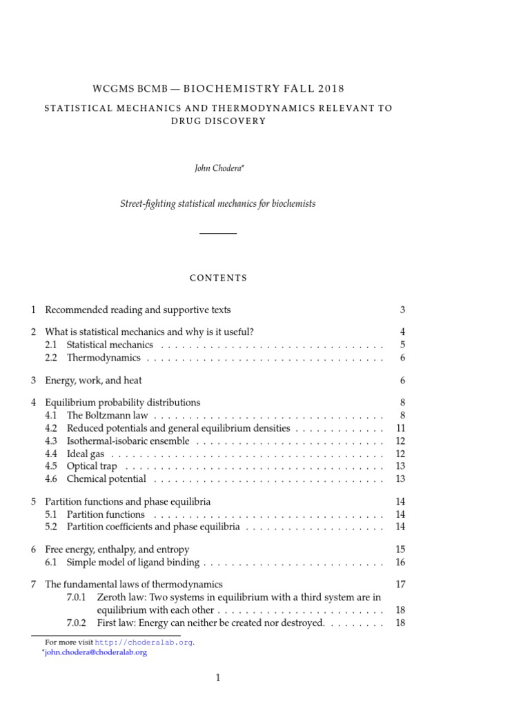 Statistical Mechanics Primer | PDF | Thermodynamic Equilibrium ...