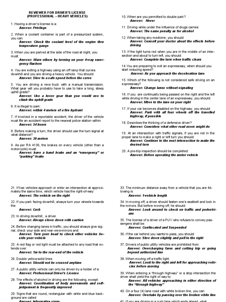 Heavy Vehicle Driver's Guide | PDF | Drunk Driving In The United States ...