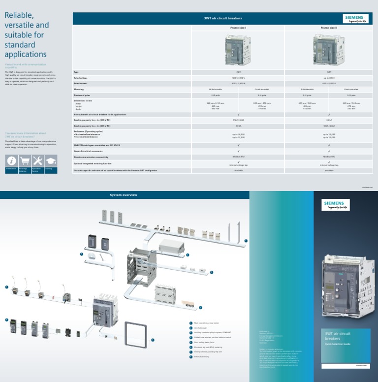 Siemens 3WT Air Circuit Breaker Guide | PDF | Alternating Current ...