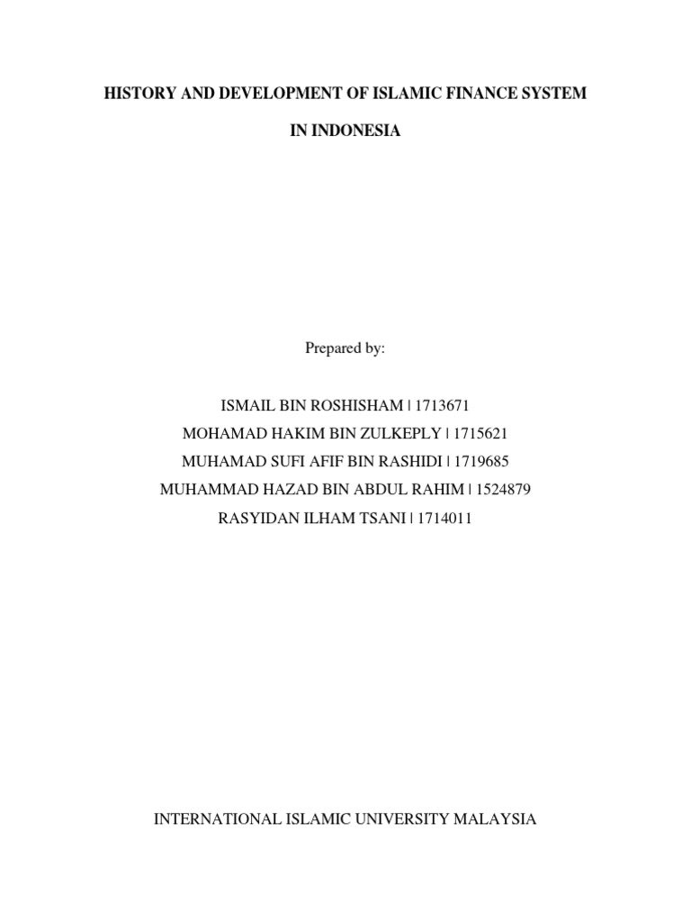 History and Development of Islamic Finance System in Indonesia | PDF ...