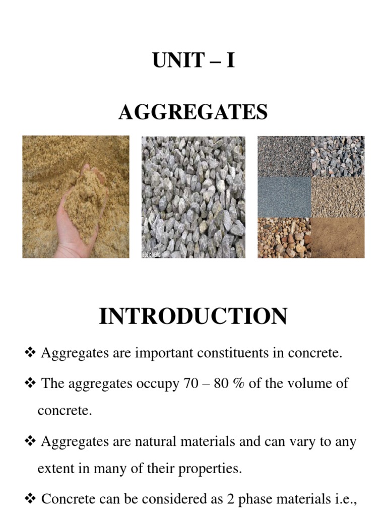 UNIT 1 Aggregates | PDF | Construction Aggregate | Rock (Geology)