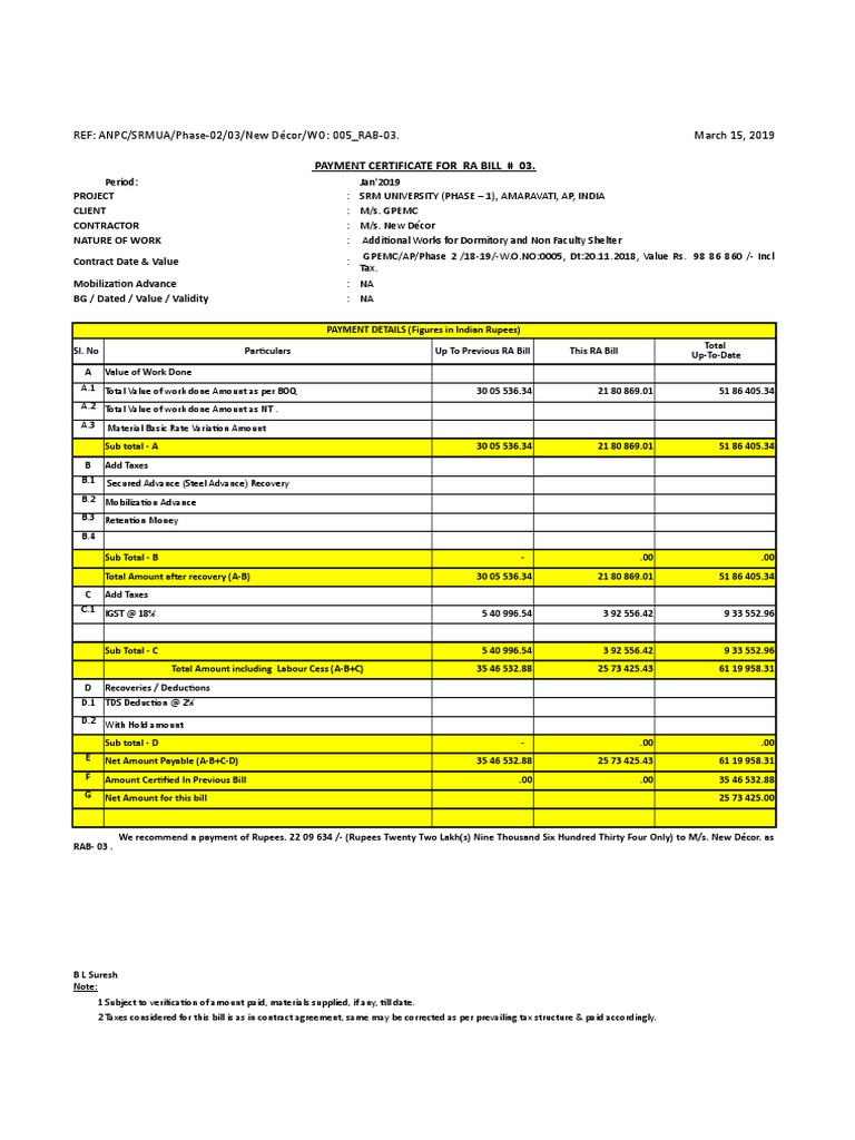 Dormitary - PH-II - RAB-03 | PDF | Invoice | Concrete