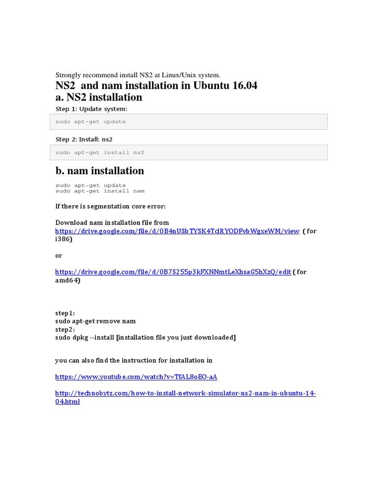 Installing NS2 and NAM on Ubuntu 16.04 | PDF