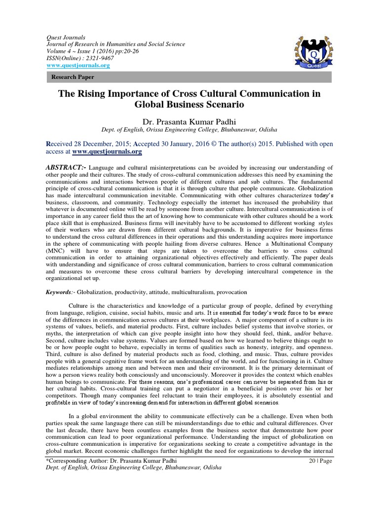 The Rising Importance of Cross Cultural Communication in Global ...