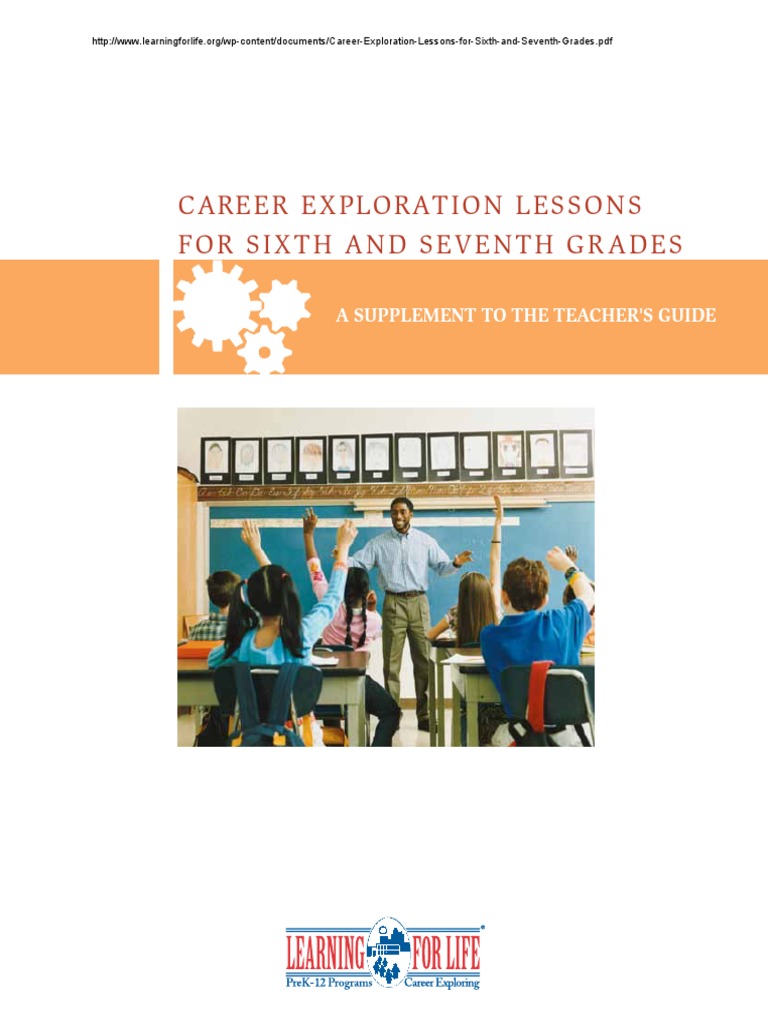 Career Exploration Lessons For Sixth and Seventh GR Ades: A Supplement ...