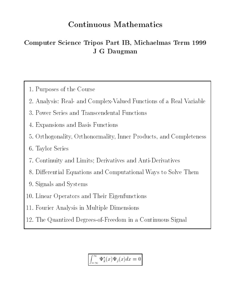 Continuous Mathematics | PDF | Convolution | Trigonometric Functions