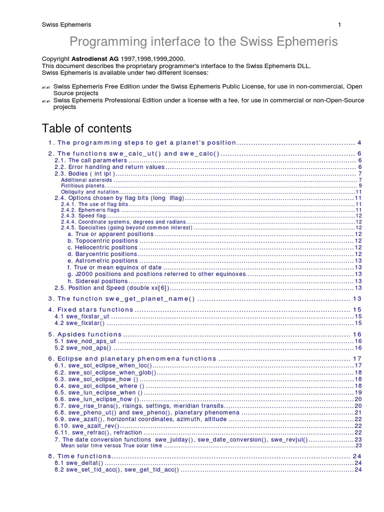 Astrology-Swiss Ephemeris PDF | PDF | Solar System | Celestial Mechanics