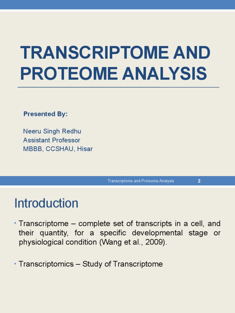 Trancriptome and Proteome Analysis | PDF | Mass Spectrometry | Proteomics