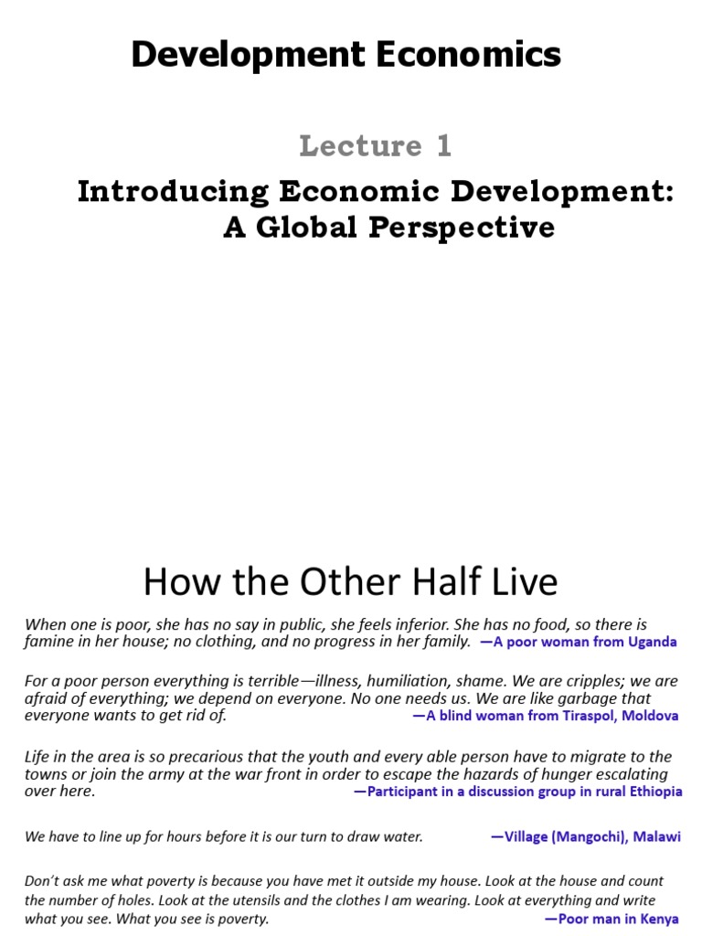Development Economics: Introducing Economic Development: A Global ...