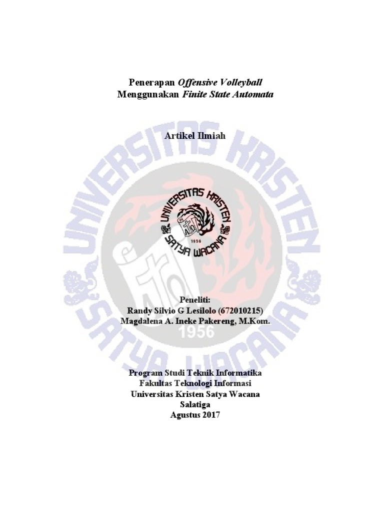 Penerapan Offensive Volleyball Menggunakan Finite State Automata Pdf Formalism Deductive 
