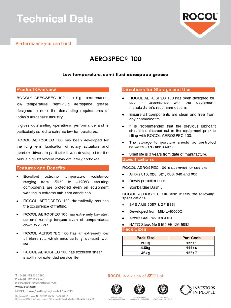 Aerospec 100 Tds | PDF | Viscosity | Liquids
