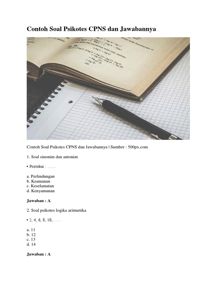 Contoh Soal Psikotes CPNS | PDF