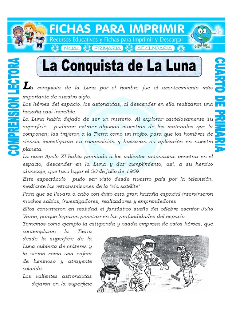 Hojas De Trabajo Sobre El Primer Astronauta En La Luna