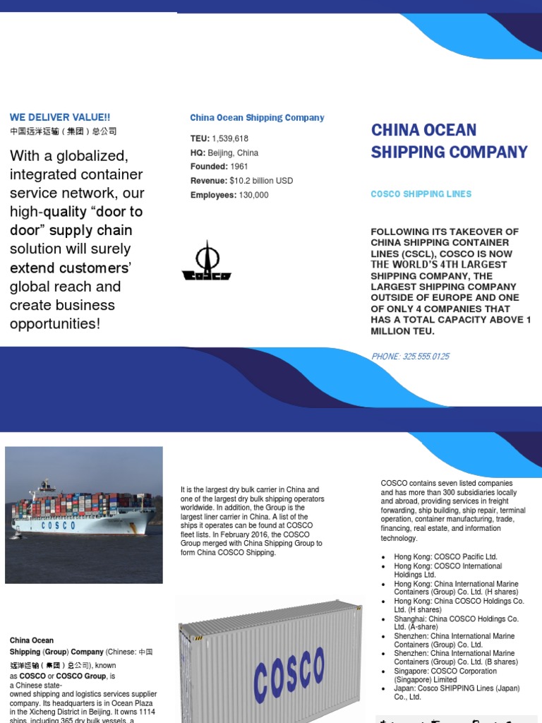 China Ocean Shipping Company | PDF | Shipping | Freight Transport