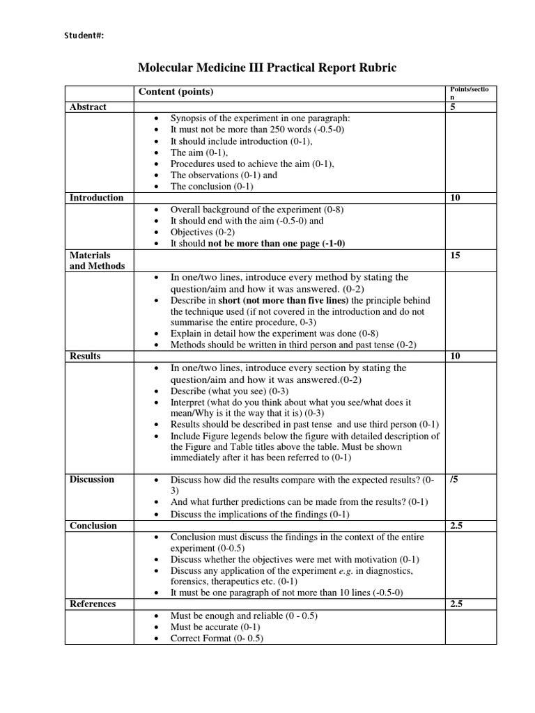 Lab Report Rubric | PDF | Rubric (Academic) | Experiment