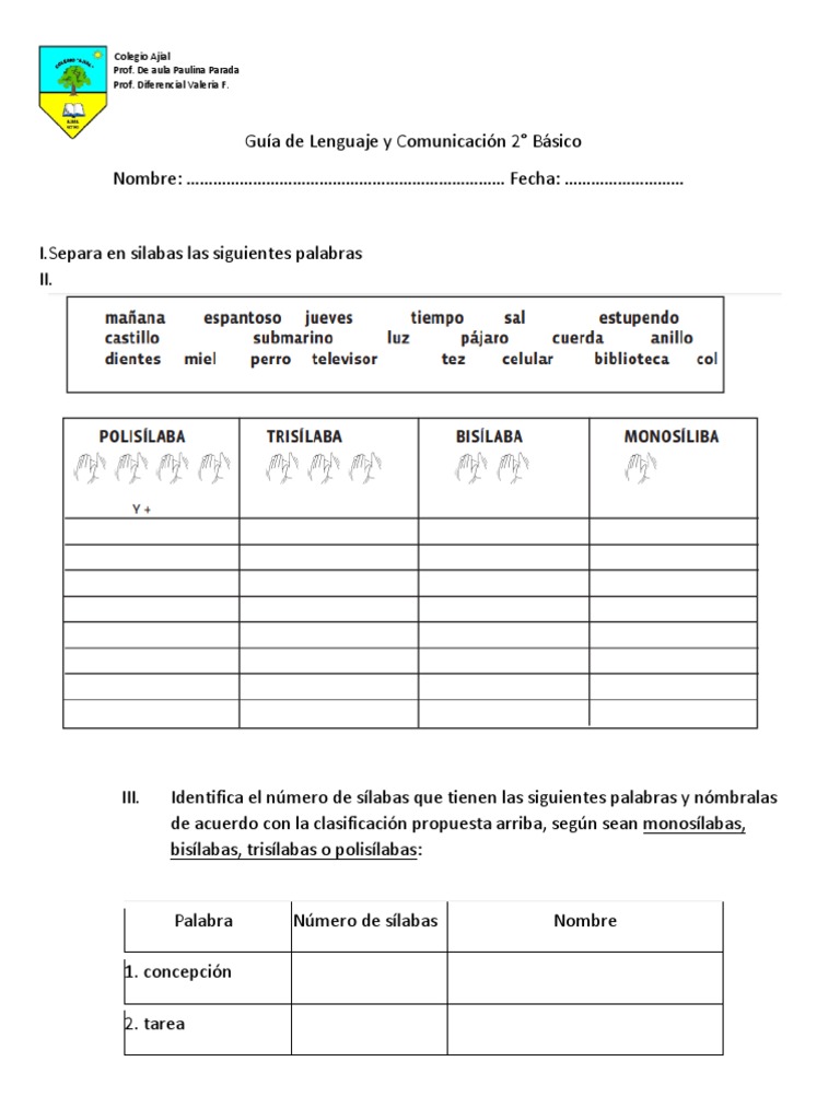 Mono - Bi y Trisilabas | PDF