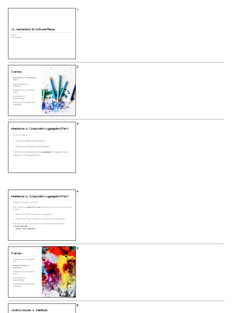 Mechanisms For Software Reuse | PDF | Inheritance (Object Oriented Programming) | Class ...