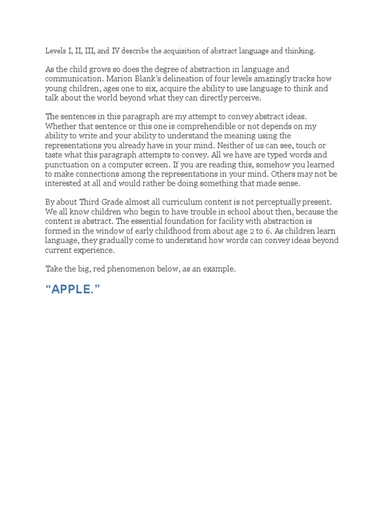 Levels I Abstraction of Language | PDF | Apple | Language Acquisition