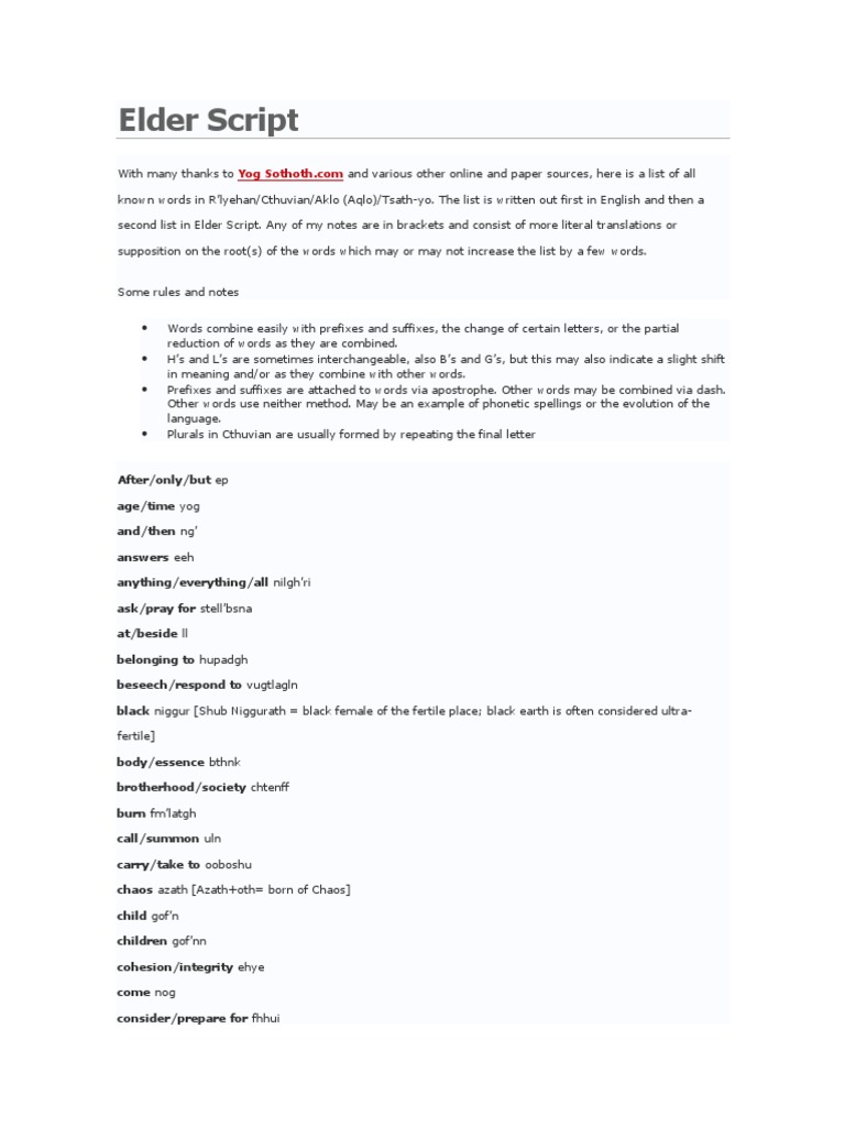 Elder Script | PDF | Languages | Language Arts & Discipline