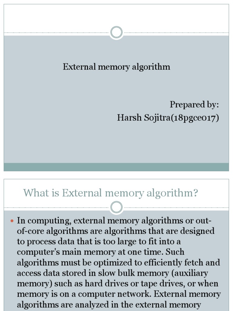 External Memory Alorithm | PDF