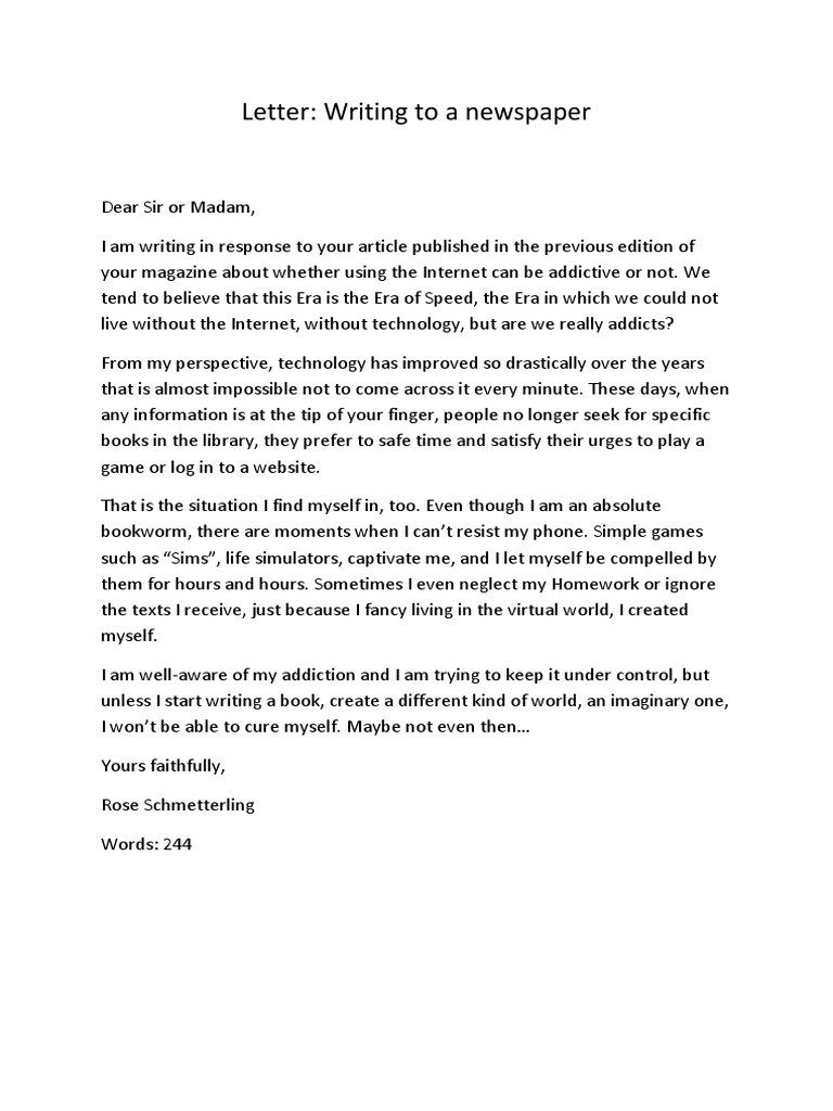 Letter To A Magazine | PDF