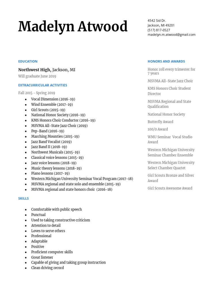 Resume | PDF | Choir | Performing Arts