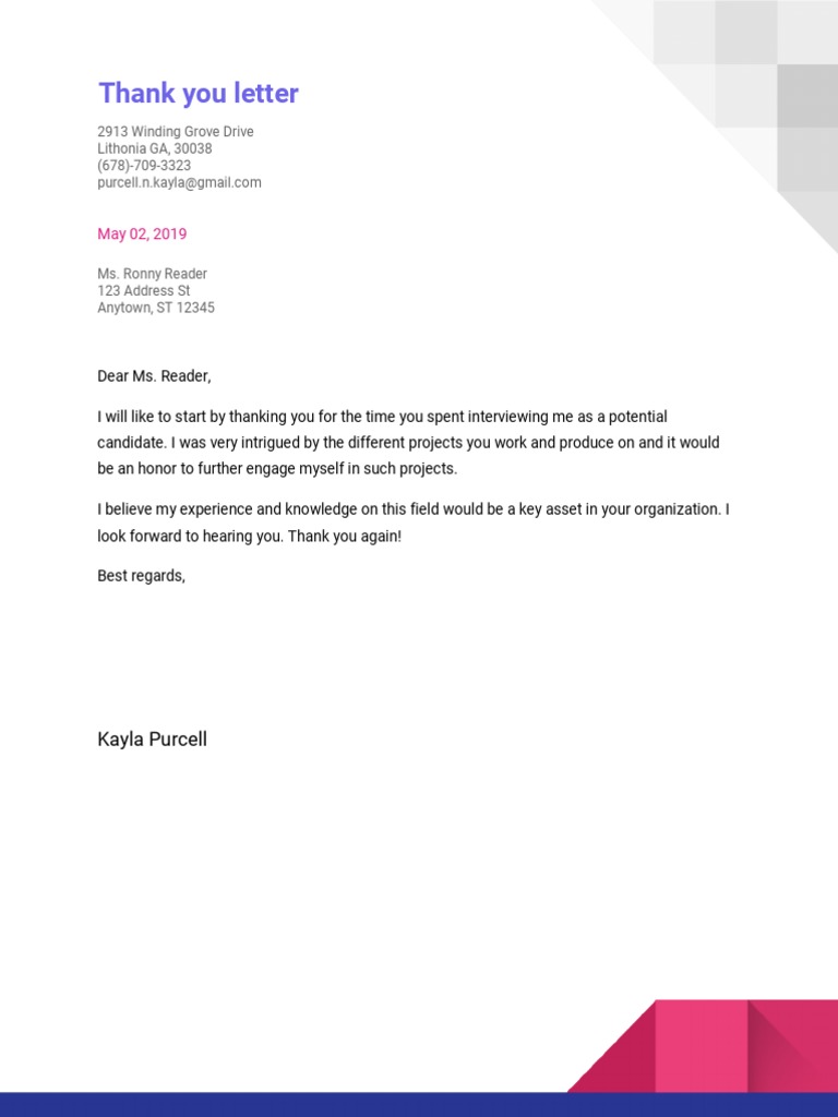 Thankyou Letter | PDF