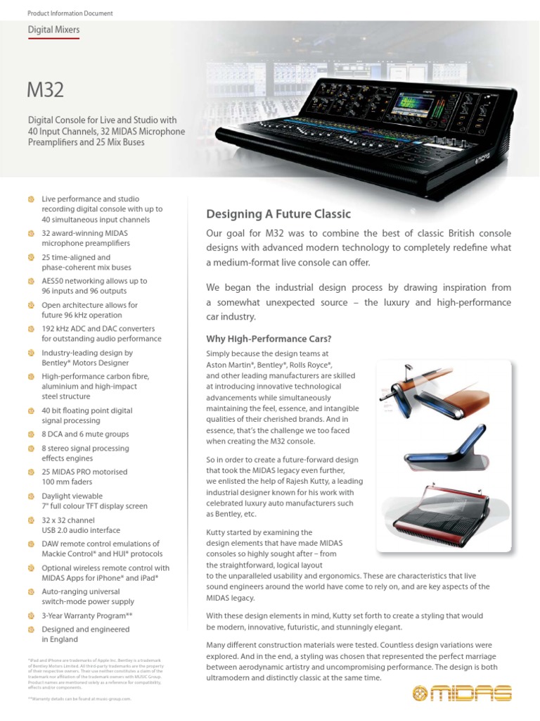 Midas m32 Spec001 | PDF | Equalization (Audio) | Sound Production ...