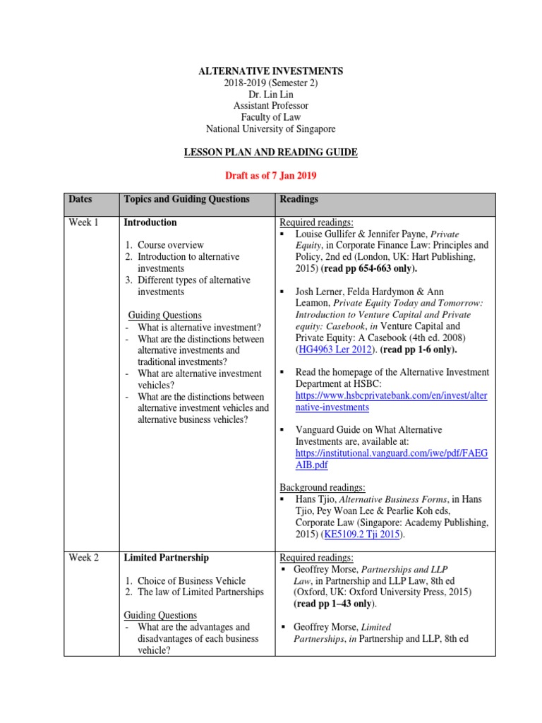 AI Lesson Plan | PDF | Venture Capital | Corporate Finance