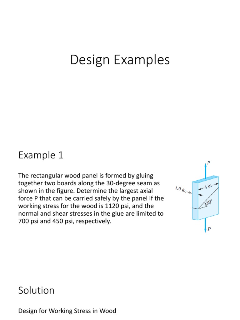 Design Examples - Instructors PDF | PDF | Stress (Mechanics) | Bending