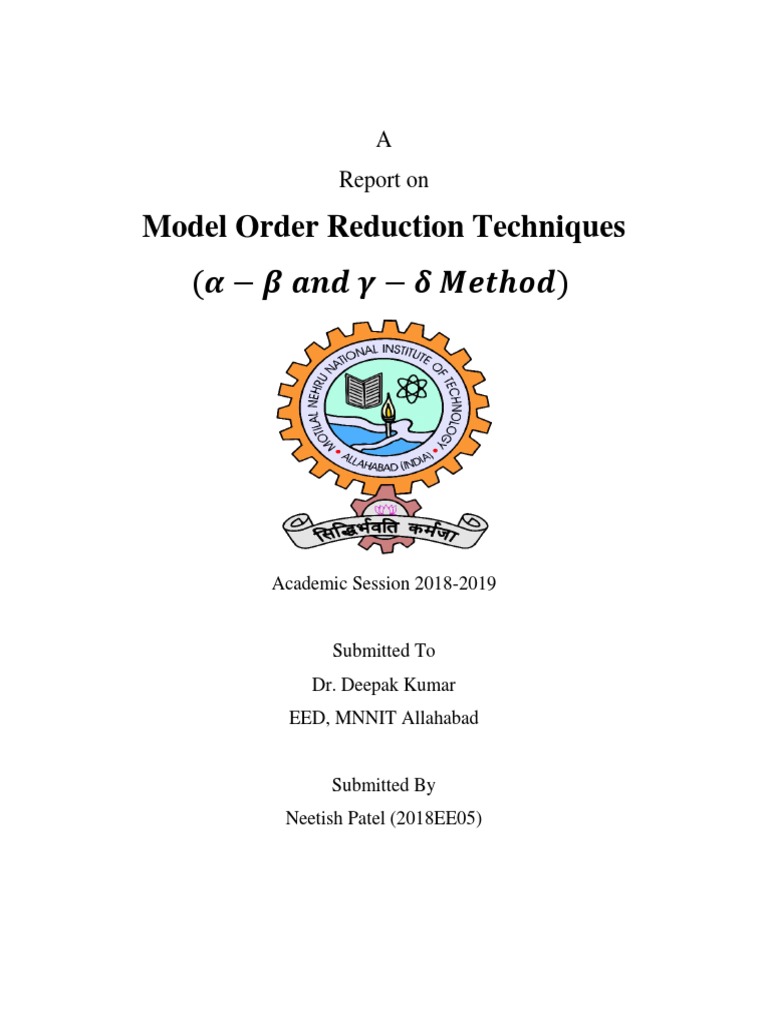 Model Order Reduction Techniques A Report On Pdf Control Theory Mathematical Model