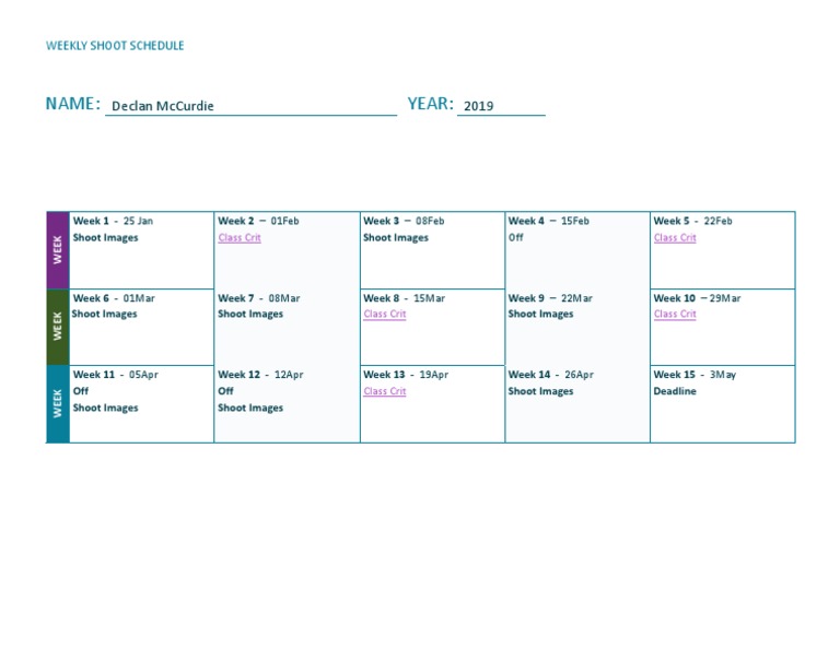Weekly Schedule | PDF