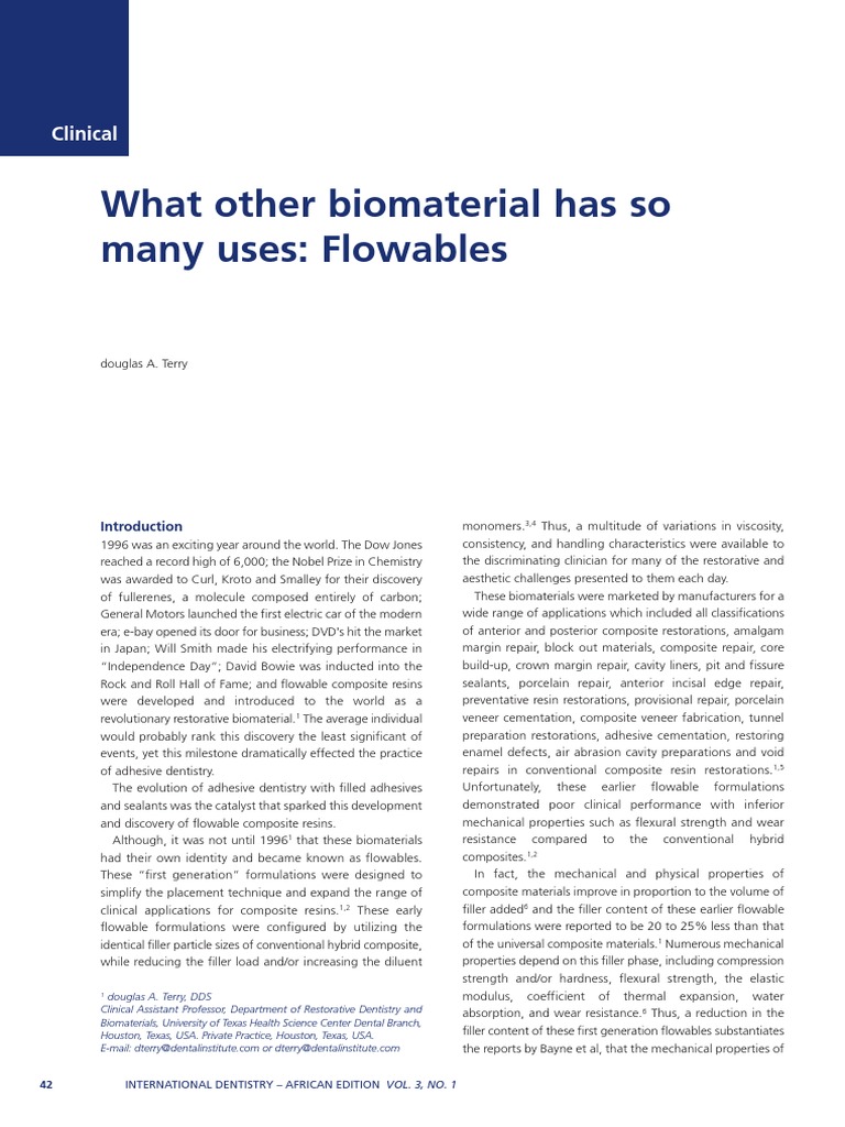 Douglas Terry Flowable Composite | PDF | Dental Composite | Composite ...