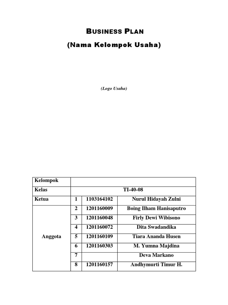 Format Business Plan | PDF