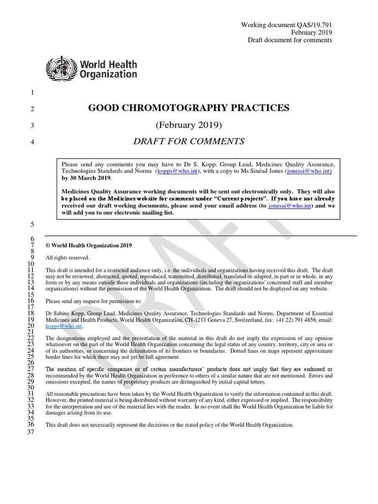Good Chromatographic Practices Sop | PDF | Verification And Validation ...