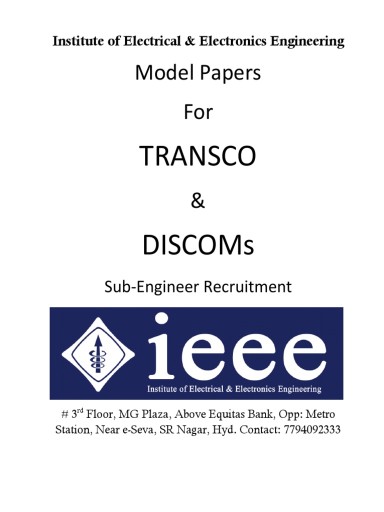 27 - AP Transco - Sub Engineer Model Papers PDF | PDF | Electric Motor | Transformer
