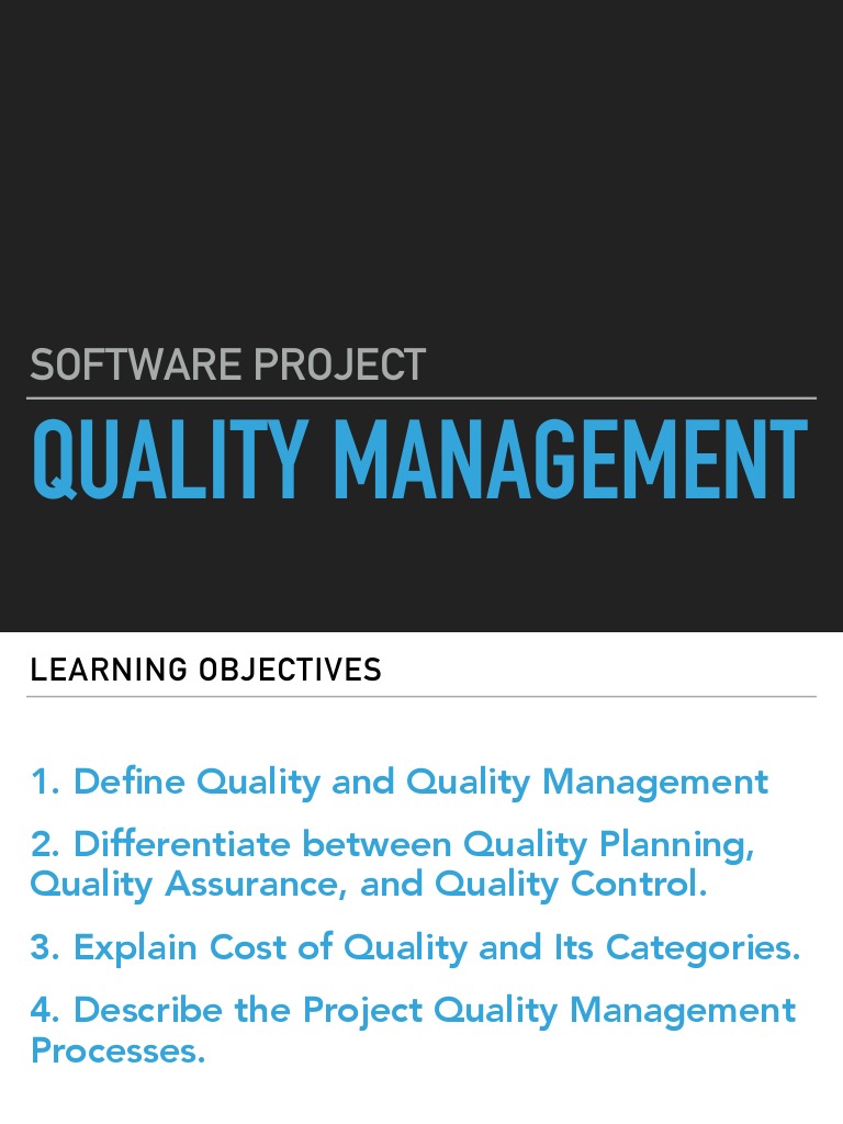 Software Project: Quality Management | PDF | Quality (Business ...