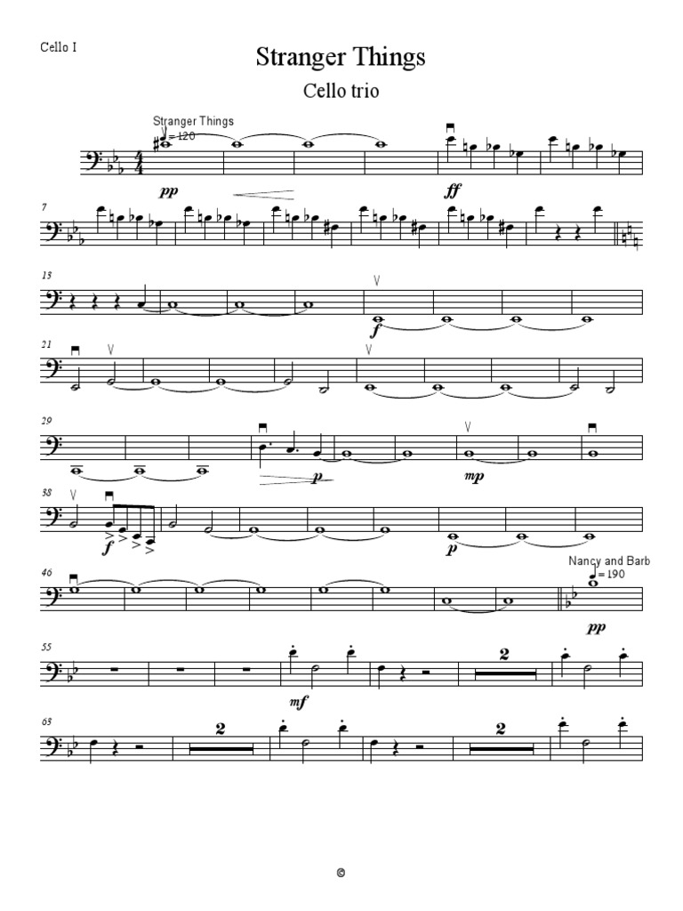 Stranger Things: Cello Trio | PDF | Leisure