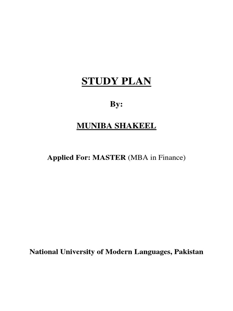MBA in Finance Study Plan for China | PDF | Master Of Business ...
