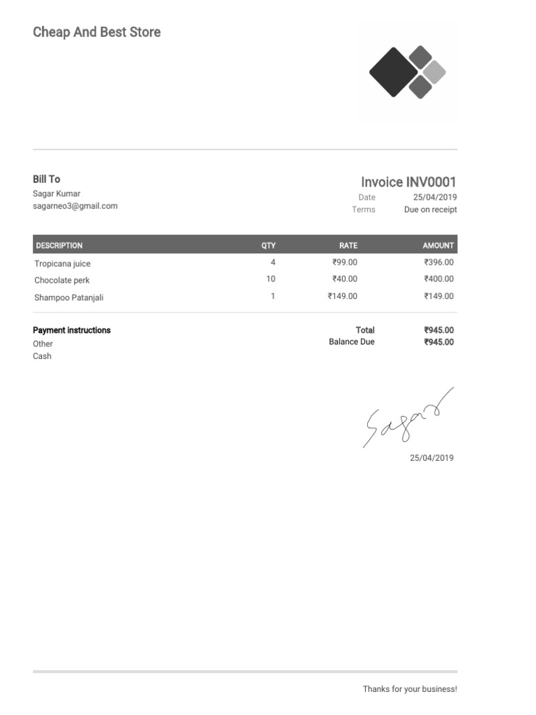 Cheap and Best Store: Bill To | PDF
