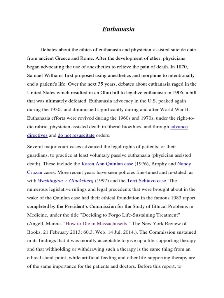 Euthanasia Advance Directives Do Not Resuscitate Pdf Medical